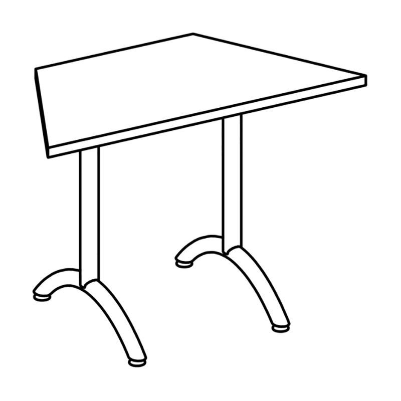 Trapezoid Training Table with Arc Base & Glides | Haskell