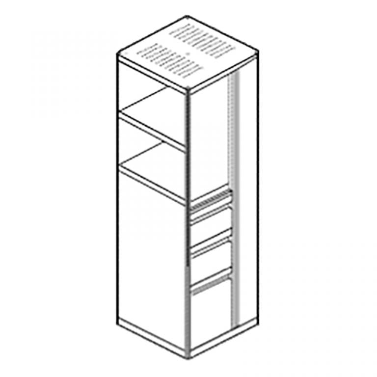 Inward Bookcase with One Adjustable Shelf Full Length - Box/Box/File ...